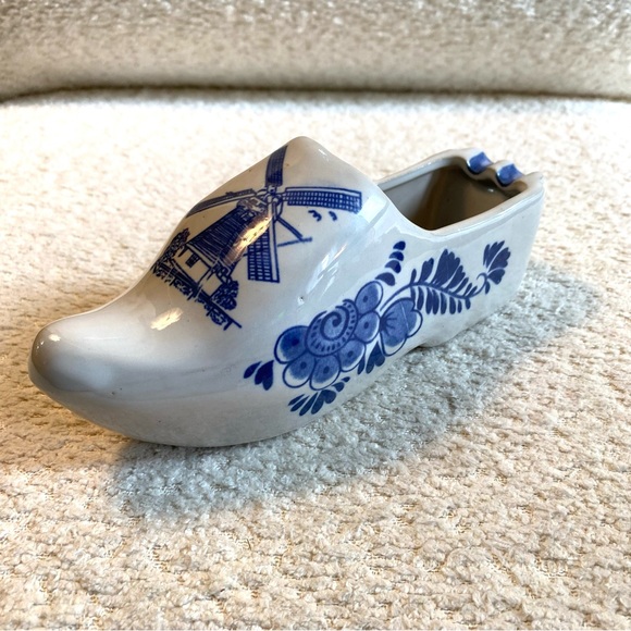 royal delft | Accents | Vintage Delft Blue White Porcelain Dutch Shoe ...